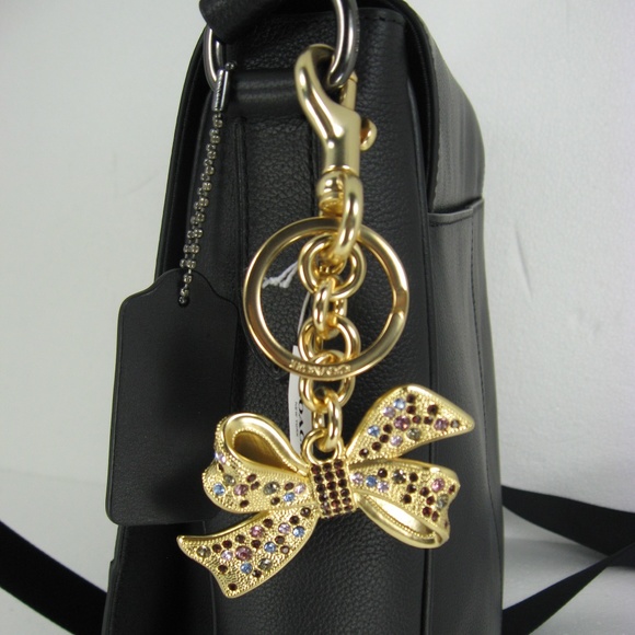 Coach | Accessories | Coach Bow Jeweled Valet Key Ring Purse Charm 232 ...